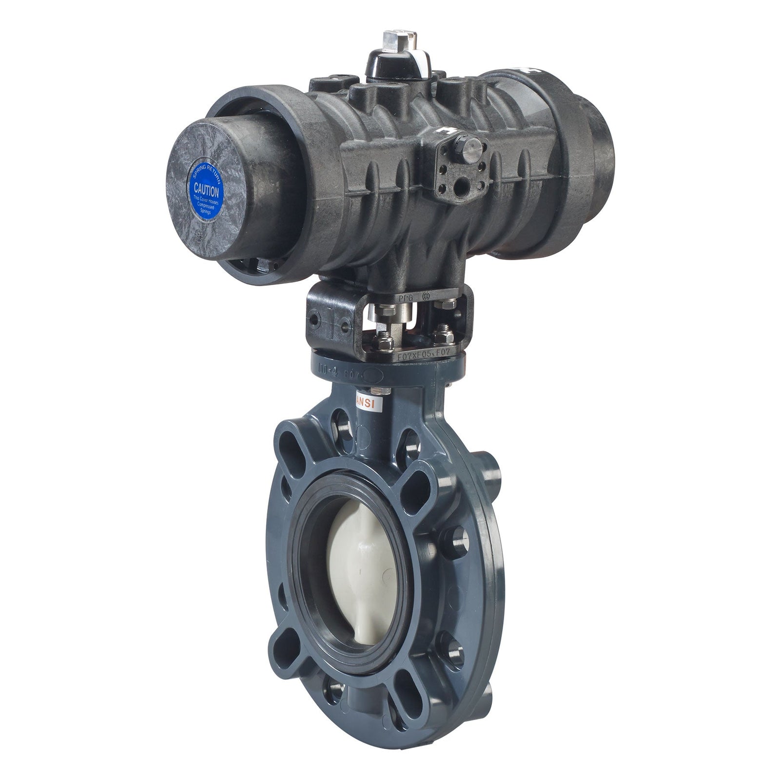PVC/FKM/PVC Disc Actuated Butterfly Valve