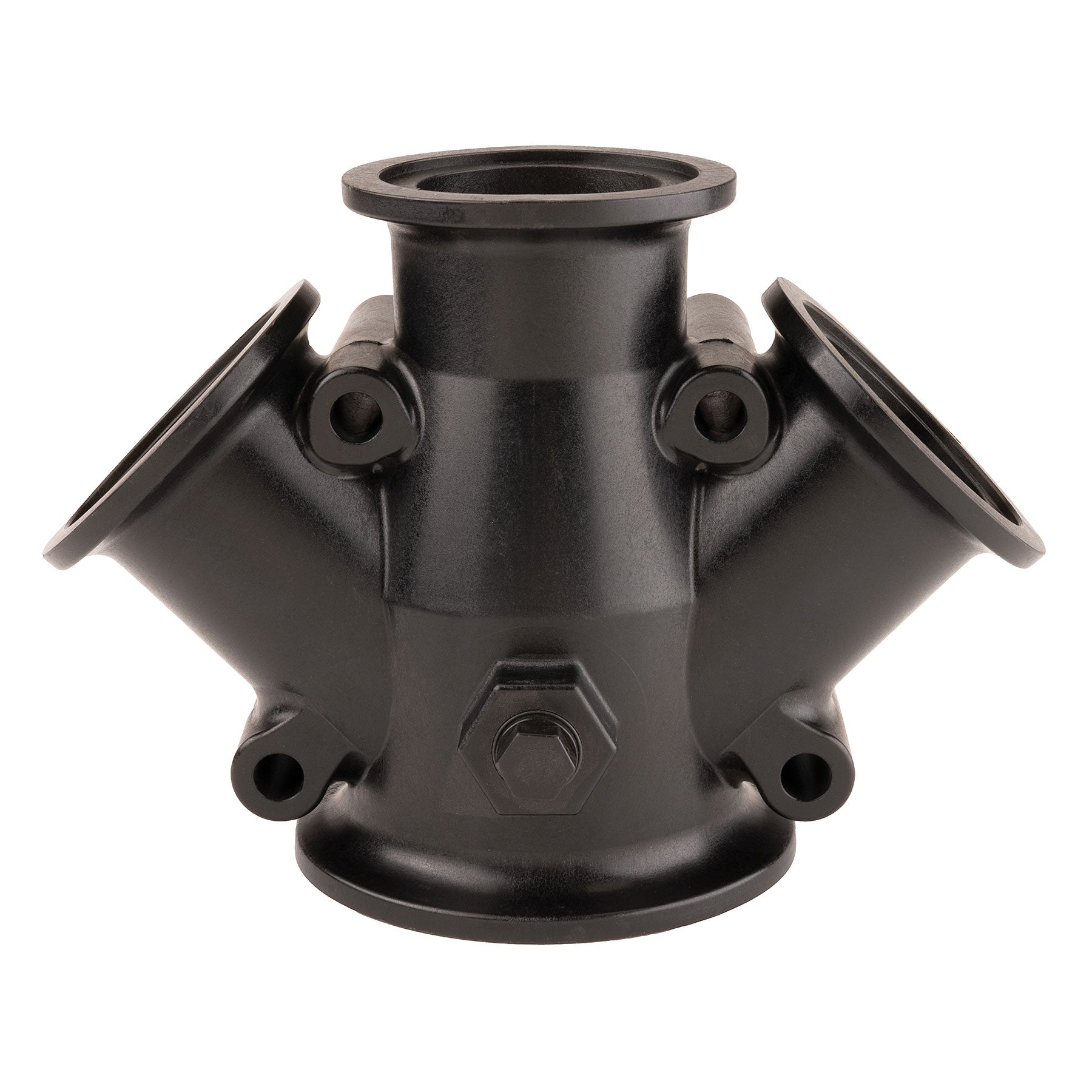 Polypropylene Manifold Full Port Flange Wye with 1/4 in. Gauge Port
