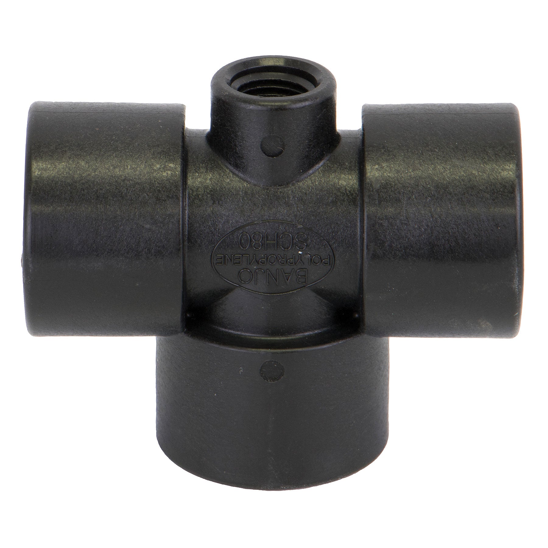 Polypropylene, Gauge Port Tee, FPT, 3/4 in. to 1 in. Sizes