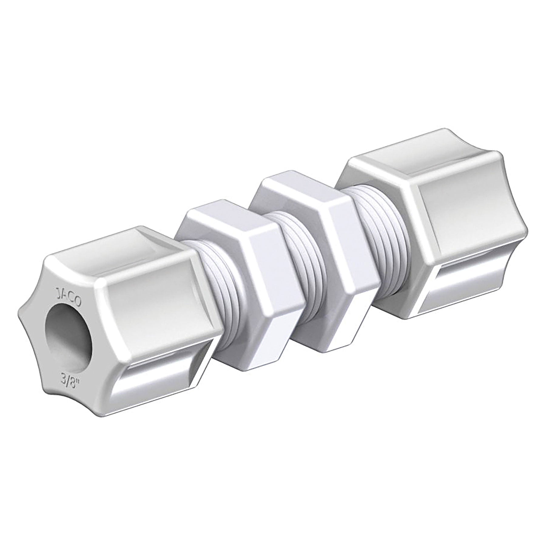 Bulkhead Union, Plastic Gripper Nut, 1/4 in. to 3/4 in. Sizes