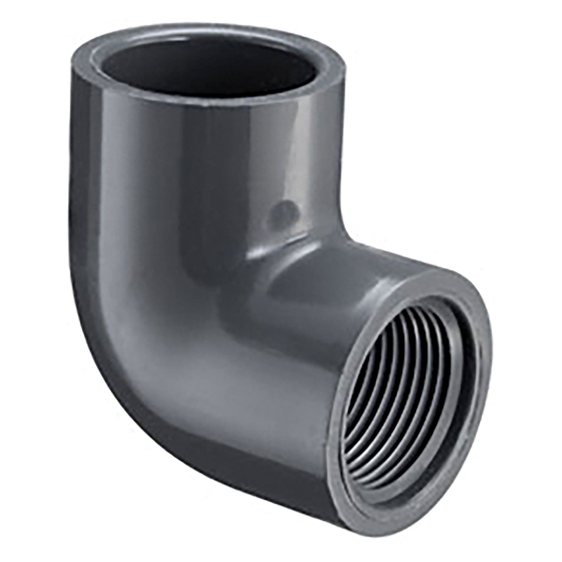 PVC Schedule 40, Gray, 90 Degree Elbow, Socket x Threaded, 1/2 in. to